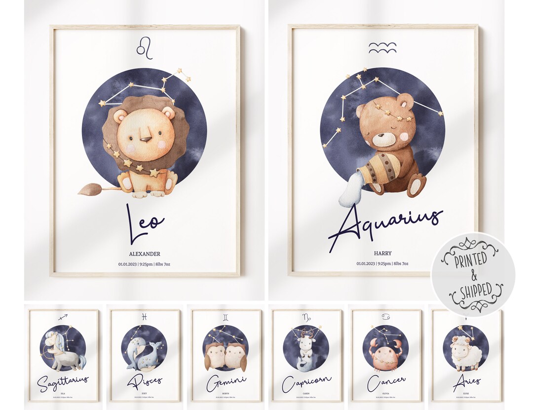 Baby Star Sign Print | Children's Zodiac Print | Birthday Prints ...