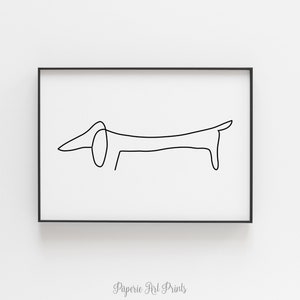 Minimalist Line Drawing Dog Line Art Wall Decor Line - Etsy