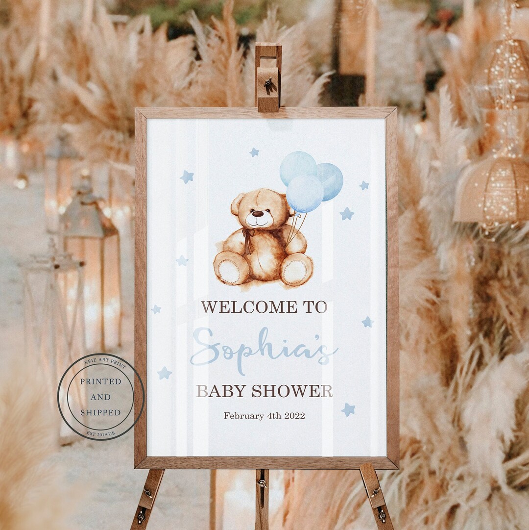 Baby Shower Welcome Sign - Teddy Bear Baby Shower Signs - Welcome to ...
