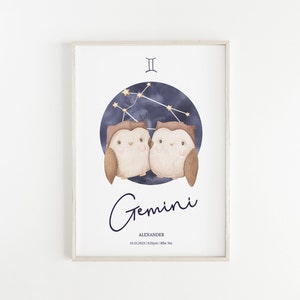 Baby Star Sign Print | Children's Zodiac Print | Birthday Prints ...