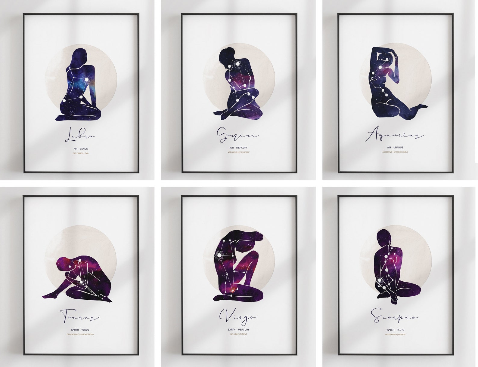 Star Sign Print | Zodiac Print | Home Decor | Birthday Prints ...