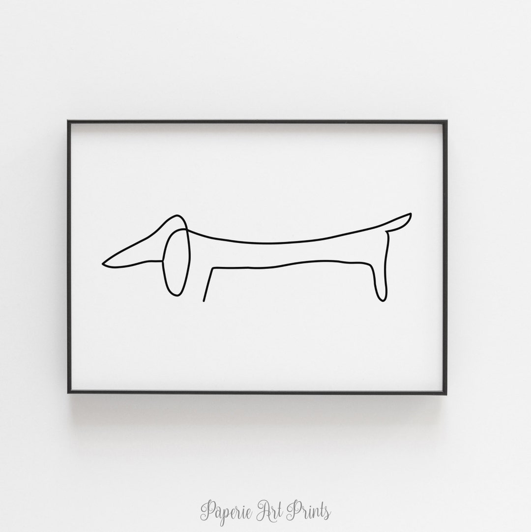 Minimalist Line Drawing | Dog Line Art | Wall Decor | Line Drawing ...