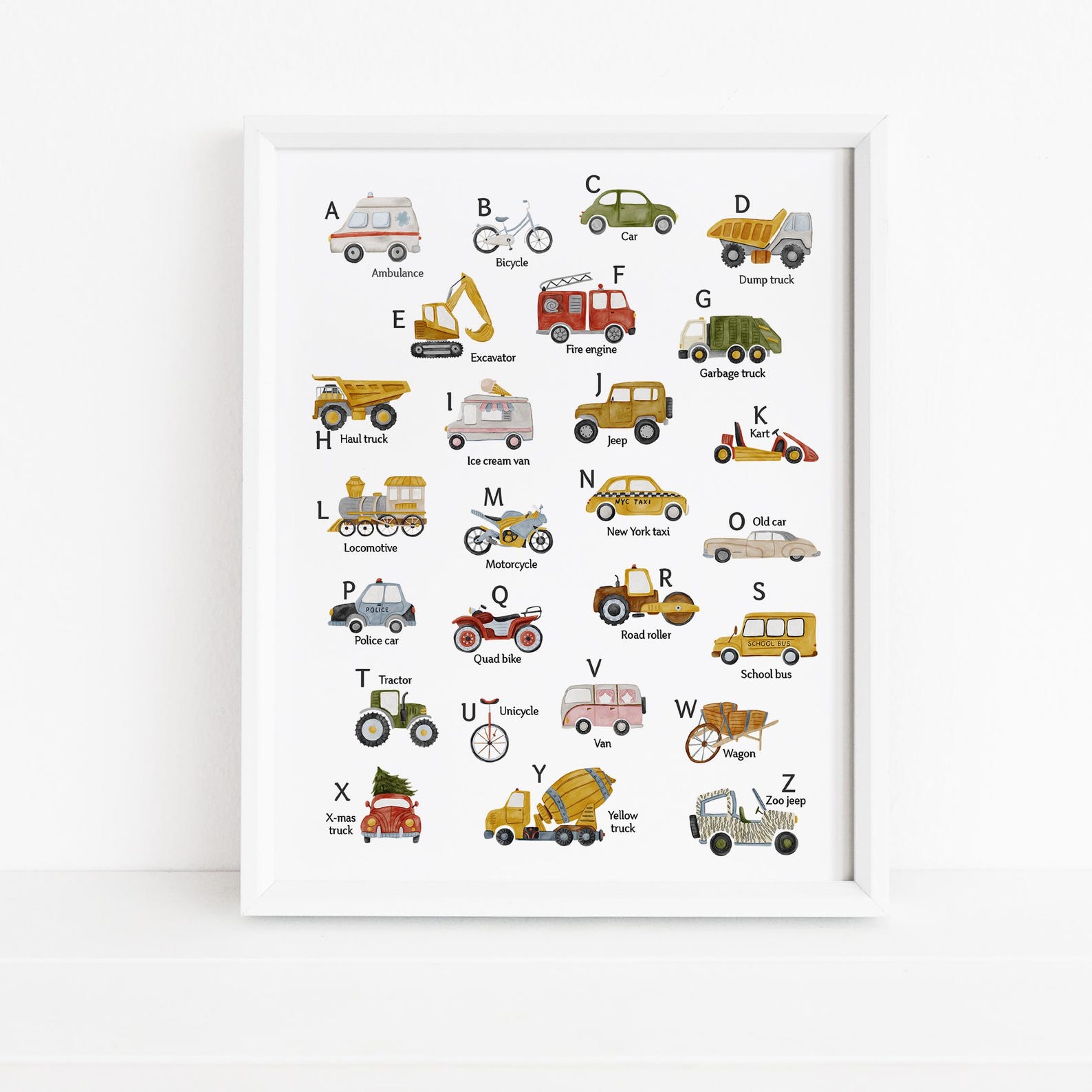 Transport Alphabet Print | Vehicles ABC | Classroom Print | Printable ...