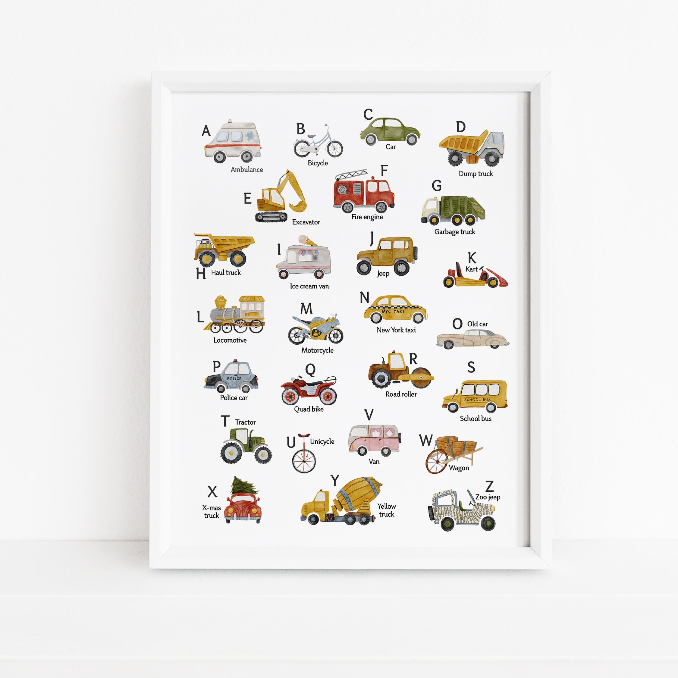 Transport Alphabet Print | Vehicles ABC | Classroom Print | Printable ...