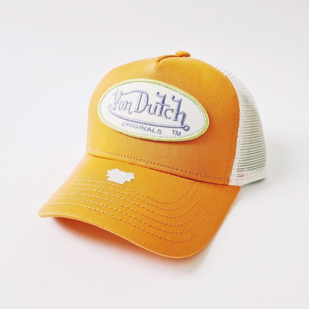 Vintage Orange and White Von Dutch Cap / Von Dutch Cap / Von Dutch ...