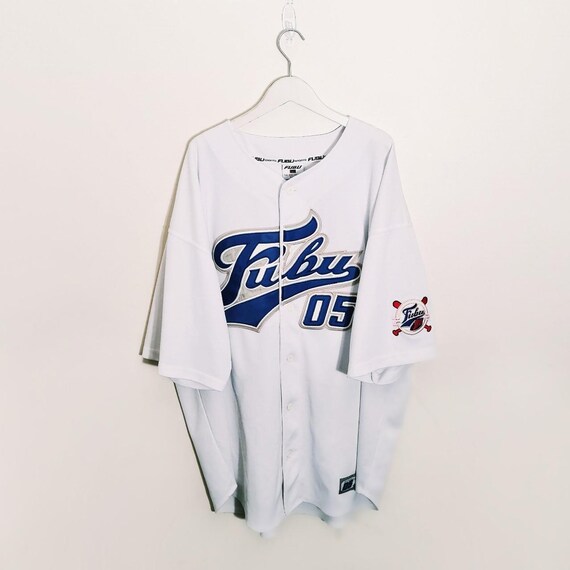 Vintage Y2K 90s 2000s Rare Button Up White Fubu Jerse… - Gem