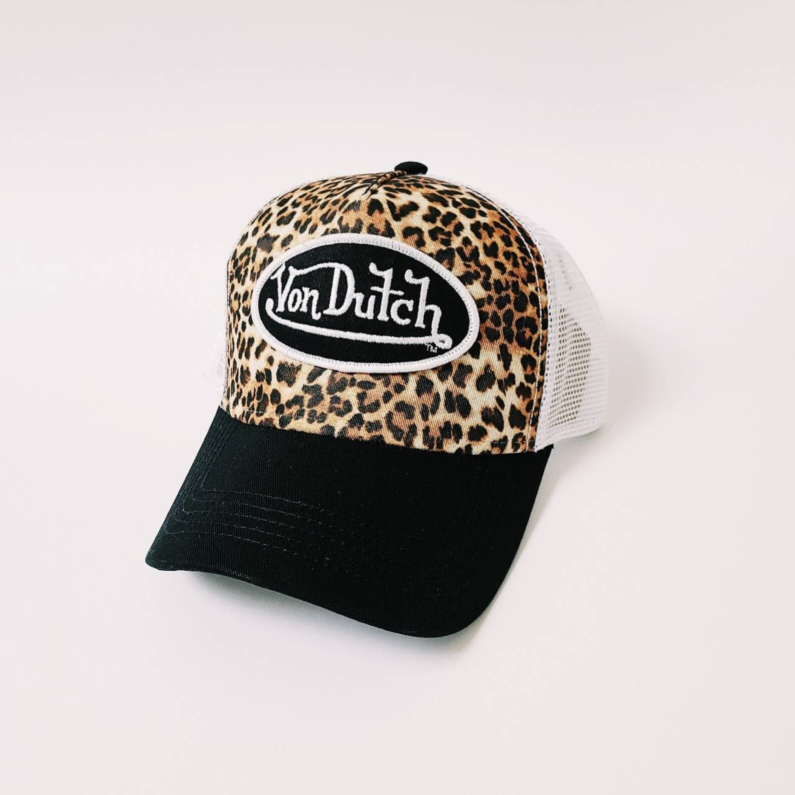 Vintage Black, White and Leopard Von Dutch Cap / Von Dutch Cap / Von ...