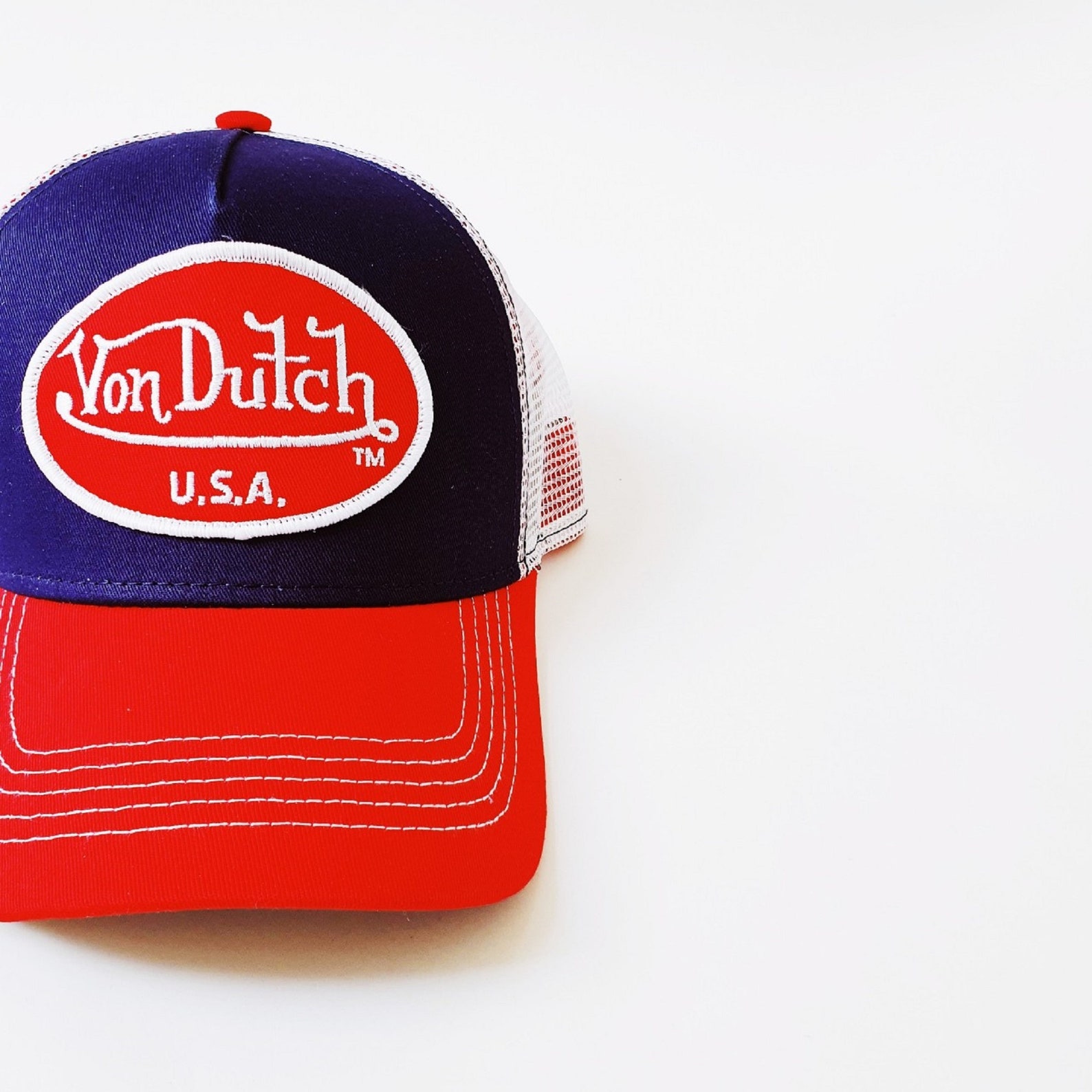 Vintage Blue, White and Red Von DUTCH Cap / Von Dutch Cap / Von Dutch ...