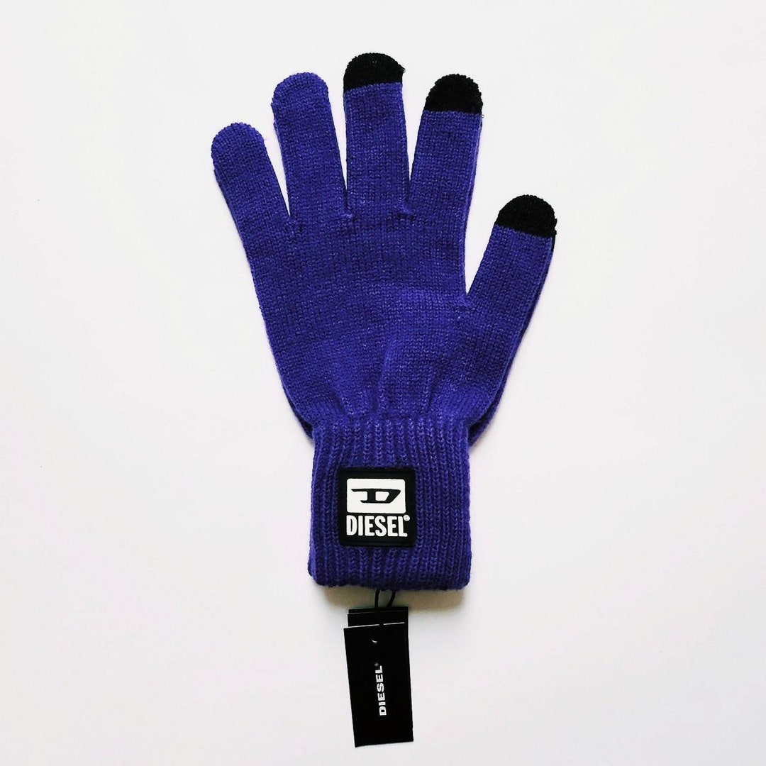 BRAND NEW Vintage Deadstock Y2K Purple Diesel Gloves / Diesel Knitted ...