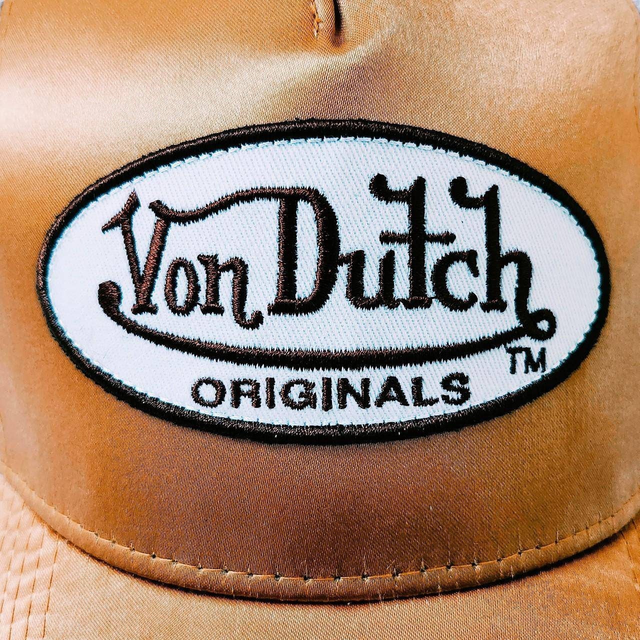Vintage White and Gold Silk Satin Von Dutch Cap / Von Dutch Cap / Von ...