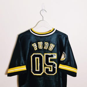 Vintage Y2K 90s 2000s Womens Ladies Rare Yellow Black Uptown Fubu Jersey. Fubu Athletics 1992 ...