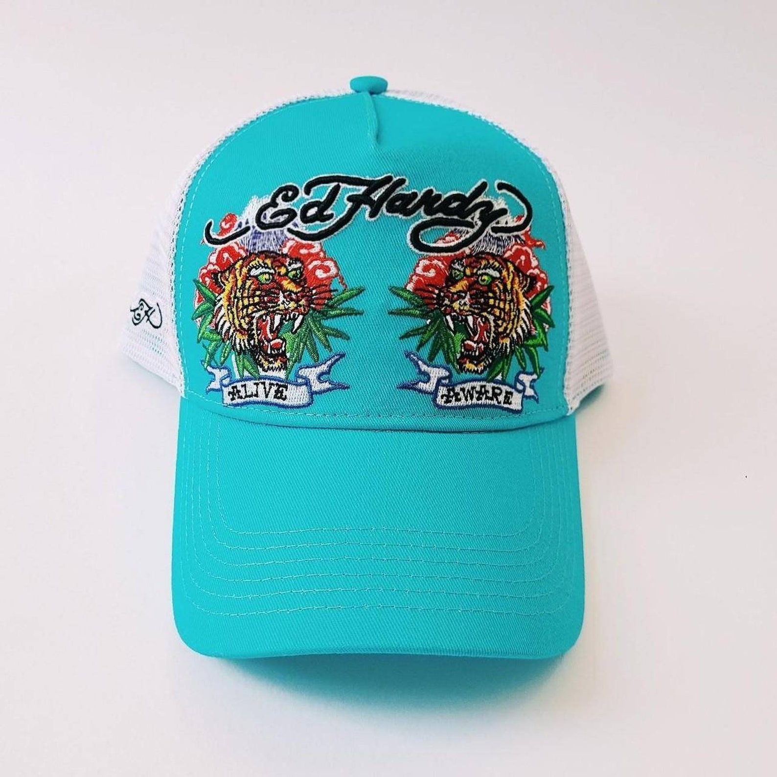 Vintage Light Blue Ed Hardy Cap / Ed Hardy Cap / Ed Hardy Trucker Cap ...