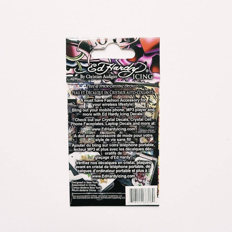Deadstock Brand New Y2K Ed Hardy Bulldog Diamanté Sticker / Ed Hardy ...