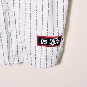 Vintage Y2K 90s 2000s White Repeat Logo Print Button up Fubu Jersey. Fubu 05 Jersey Top. Fubu ...