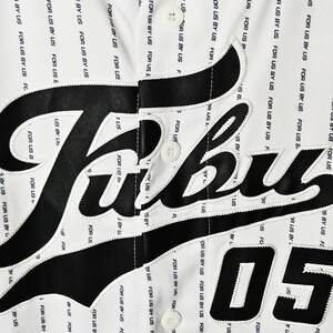 Vintage Y2K 90s 2000s White Repeat Logo Print Button up Fubu Jersey. Fubu 05 Jersey Top. Fubu ...