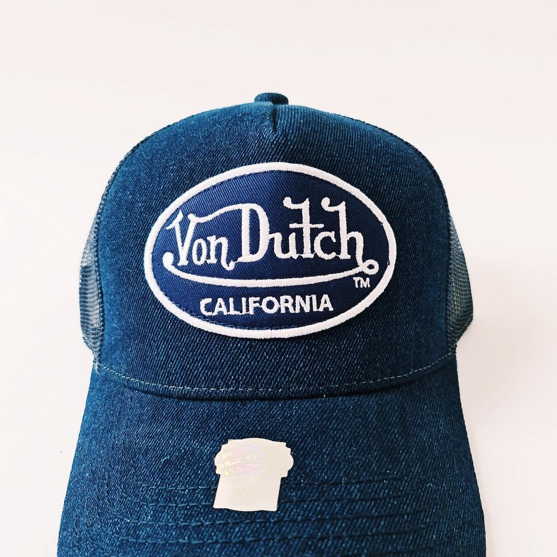 Vintage Navy and White Denim Von Dutch Cap / Von Dutch Cap / Von Dutch ...