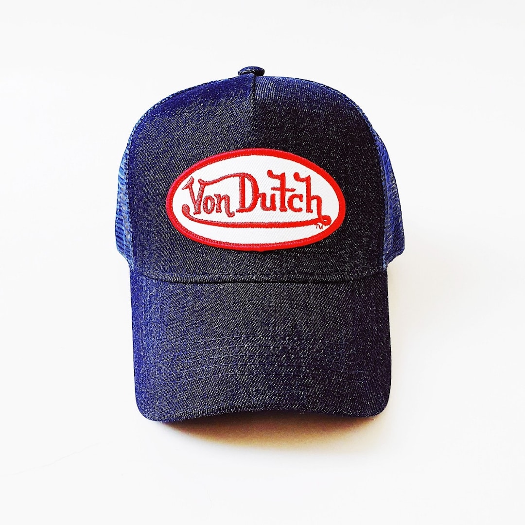 Vintage Red and Navy Denim Von DUTCH Cap / Von Dutch Cap / Von Dutch ...