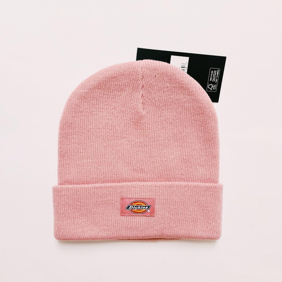Vintage Deadstock Y2K Baby Pink Dickies Beanie Hat / Dickies Hat ...