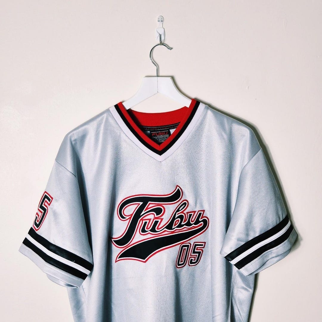 Vintage Y2K 90s 2000s Rare Silver and Black Fubu Jersey. Fubu 05 Jersey Top - Etsy