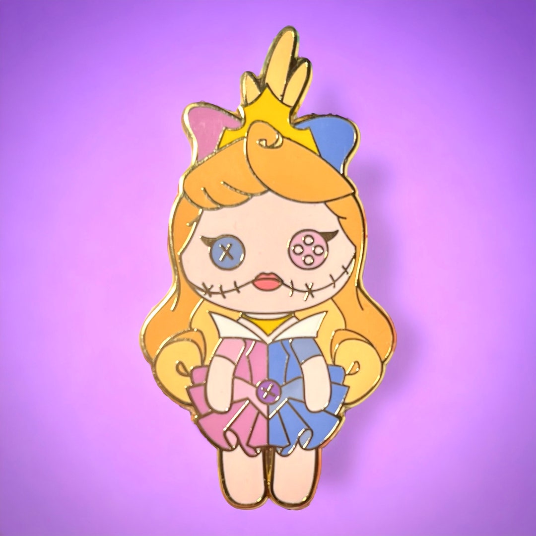 Scrump Aurora Enamel Pin Glitter Pins Sparkly Enamel Pins Rag Doll Fantasy Pin Hard Enamel