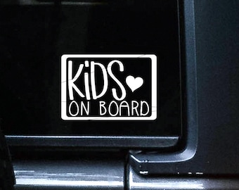 Kids on Board Decal, Family Safety Bumper Sticker, Baby Shower Gift ...