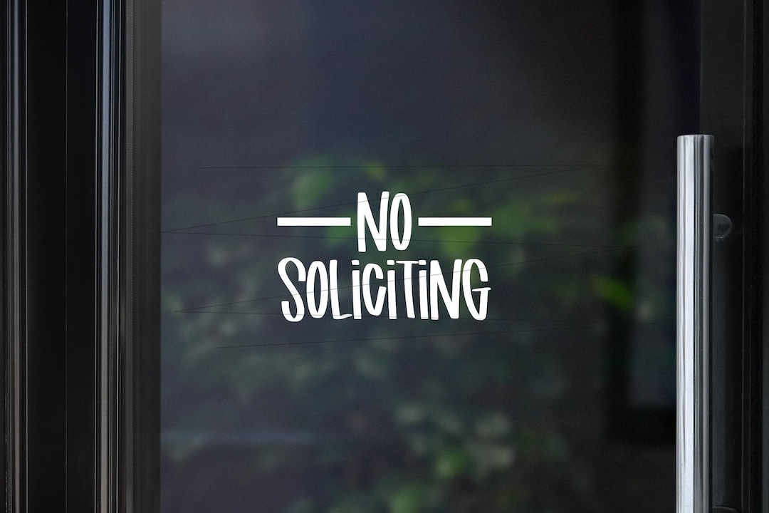 No Soliciting Glass Decal, No Solicit Sign, Simple Solicitor Sticker ...