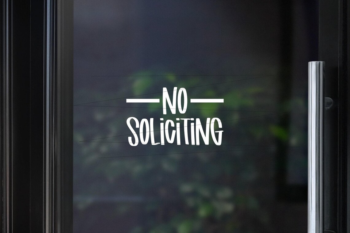 No Soliciting Glass Decal, No Solicit Sign, Simple Solicitor Sticker ...