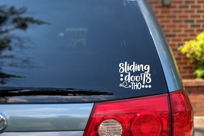 Sliding Doors Tho Van Decal, Funny Car Decal, Cool Minivan Bumper ...