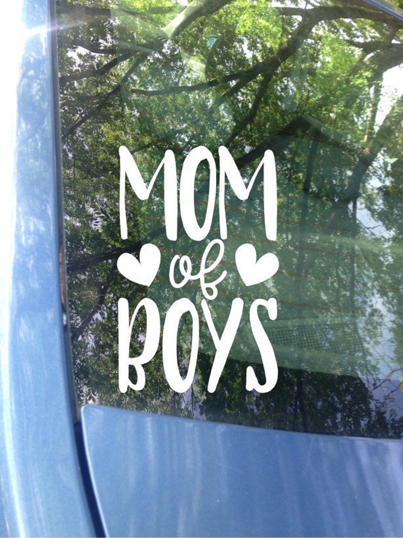 Mom of Boys Car Decal Raising Sons Bumper Sticker Laptop | Etsy
