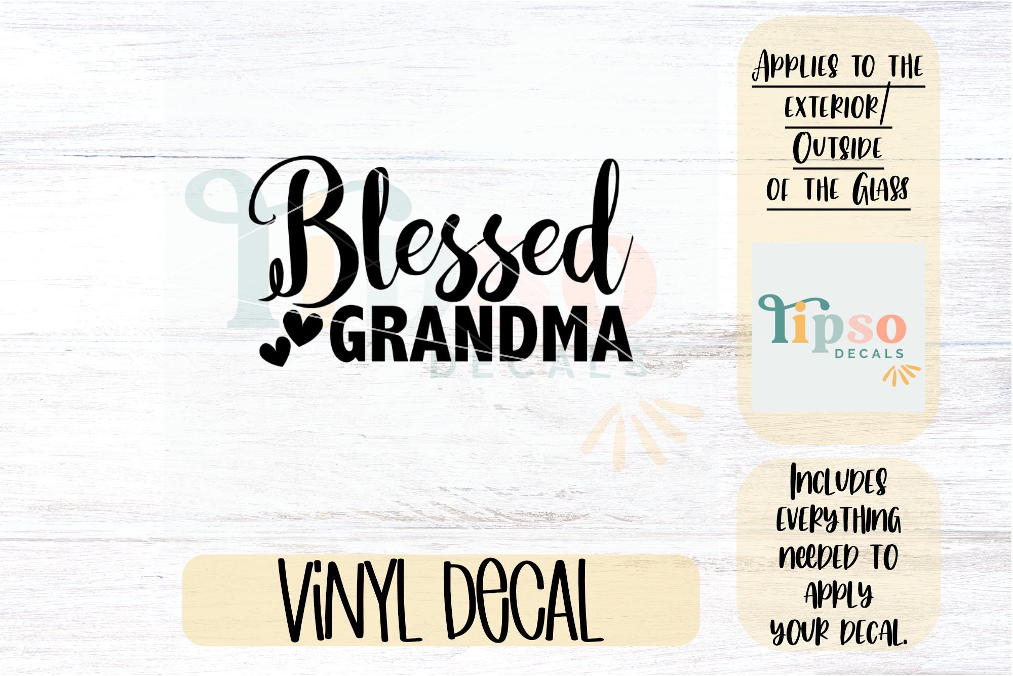 Blessed Grandma Car Decal, Grandparent Bumper Sticker, Gift From ...