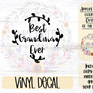 Best Grandma Ever Car Decal, Grandparent Bumper Sticker, Gift From ...