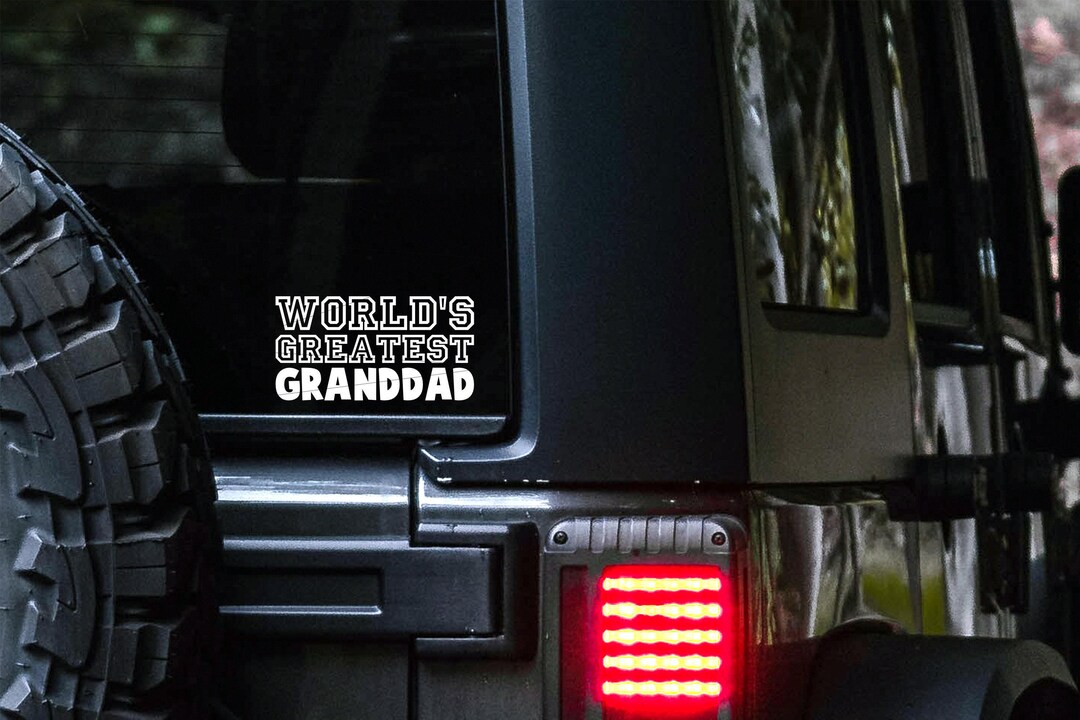 World's Greatest Granddad Car Decal, Grandparent Bumper Sticker, Gift ...