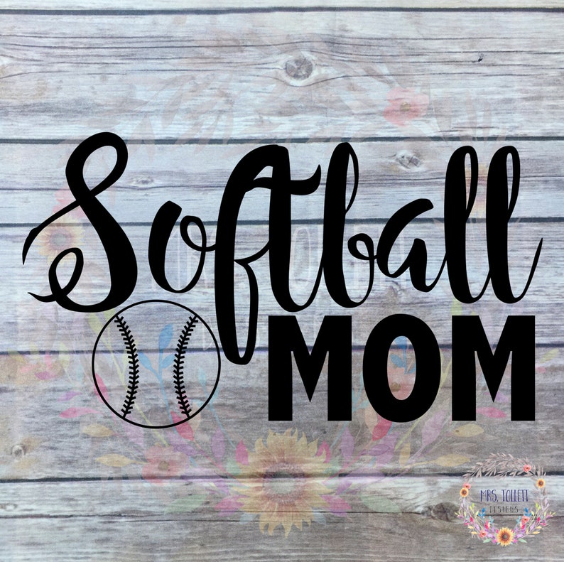 Softball Mom Decal Sports Mom Softball Decal Softball Etsy