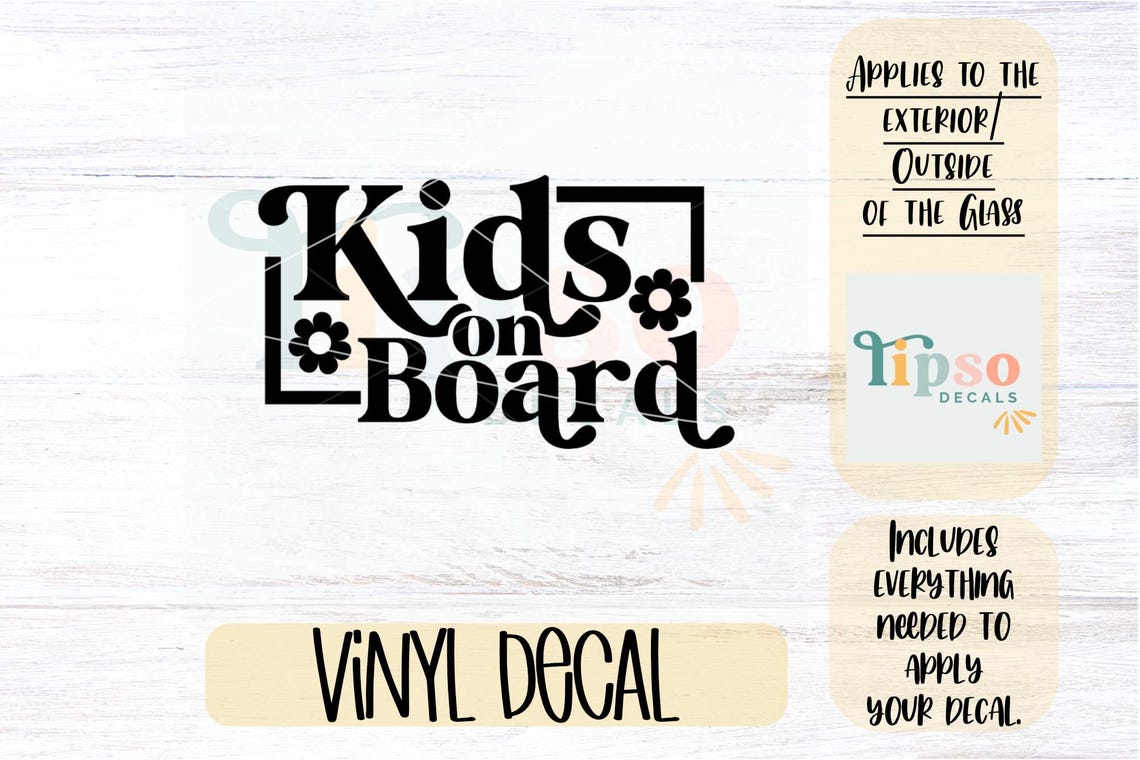 Kids on Board Decal, Family Safety Bumper Sticker, Baby Shower Gift ...