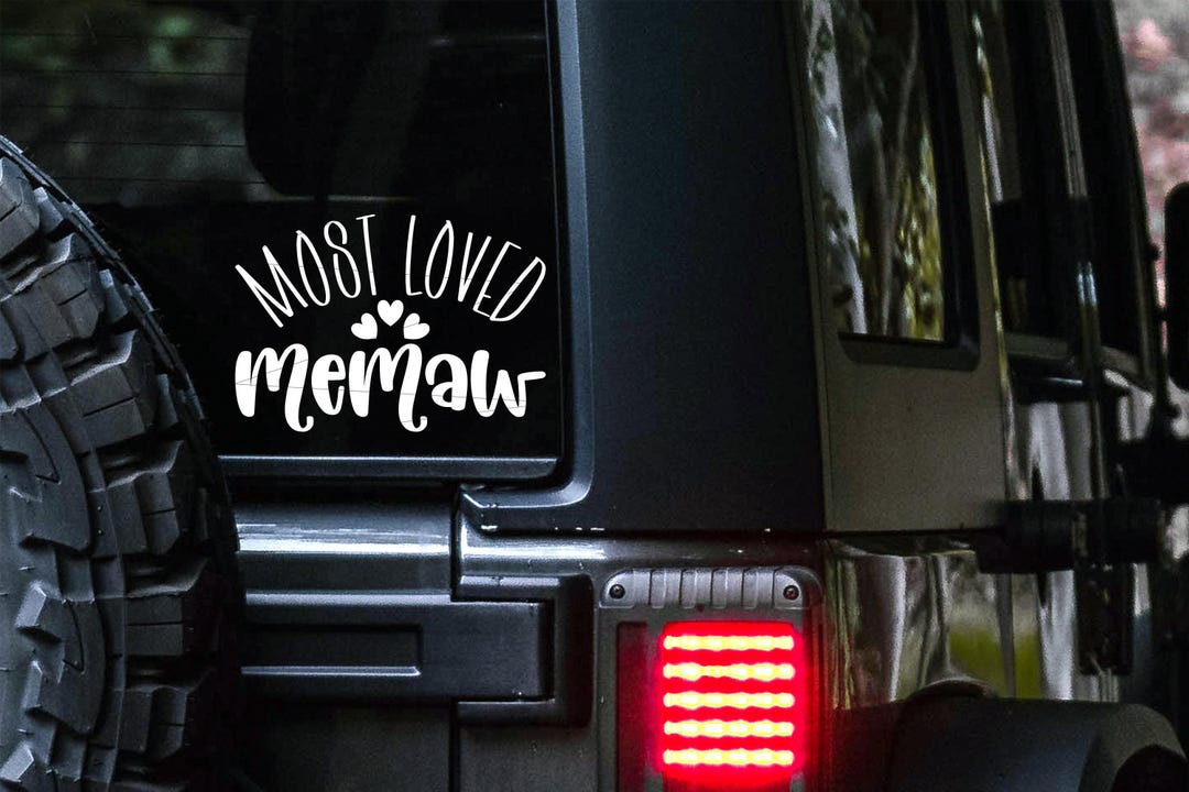Most Loved Memaw Car Decal, Grandparent Bumper Sticker, Grandma Gift ...