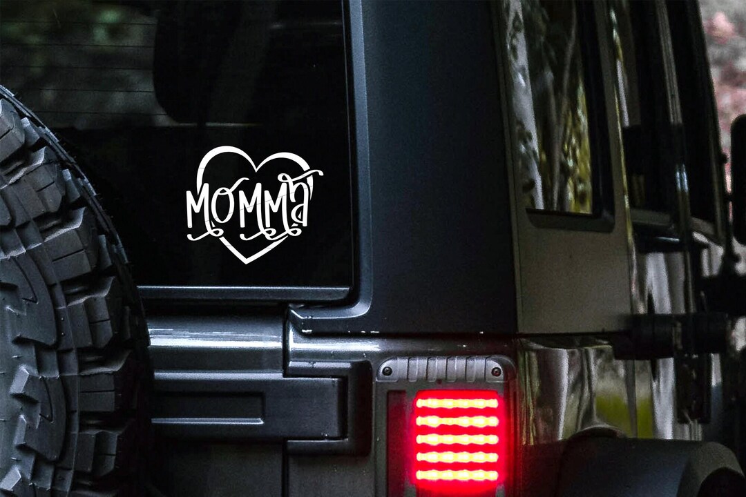 Momma Car Decal, Mom Life, Cute Heart Bumper Sticker, Gift for Mom, Van ...