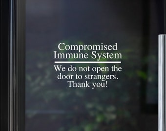 Door Sign Immune Compromised - Etsy