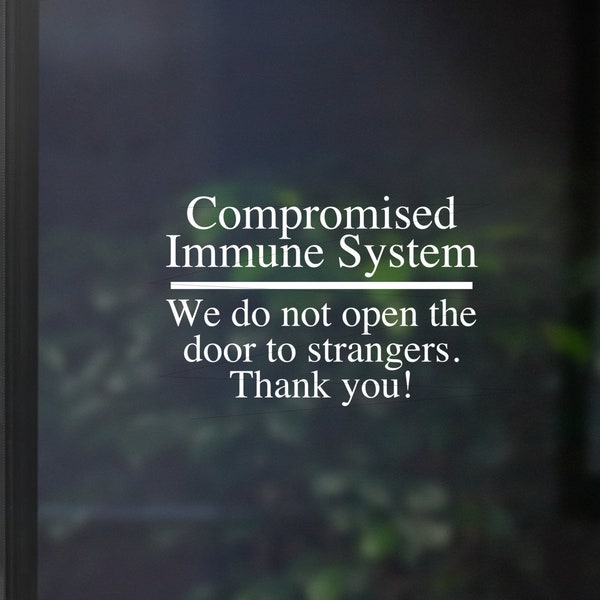 Immune Compromised Sign for Door - Etsy