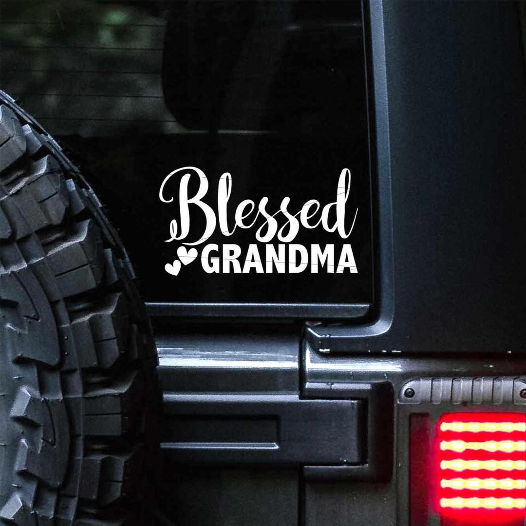 Blessed Grandma Car Decal, Grandparent Bumper Sticker, Gift From ...