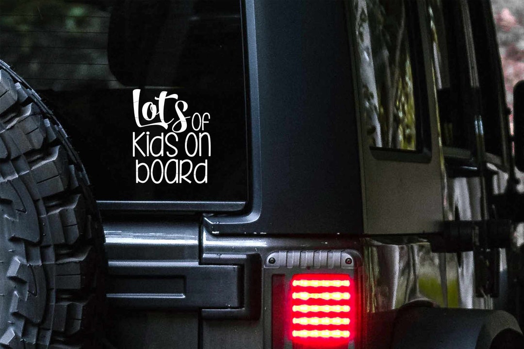 Lots of Kids on Board Car Decal, Big Family Bumper Sticker, Children on ...