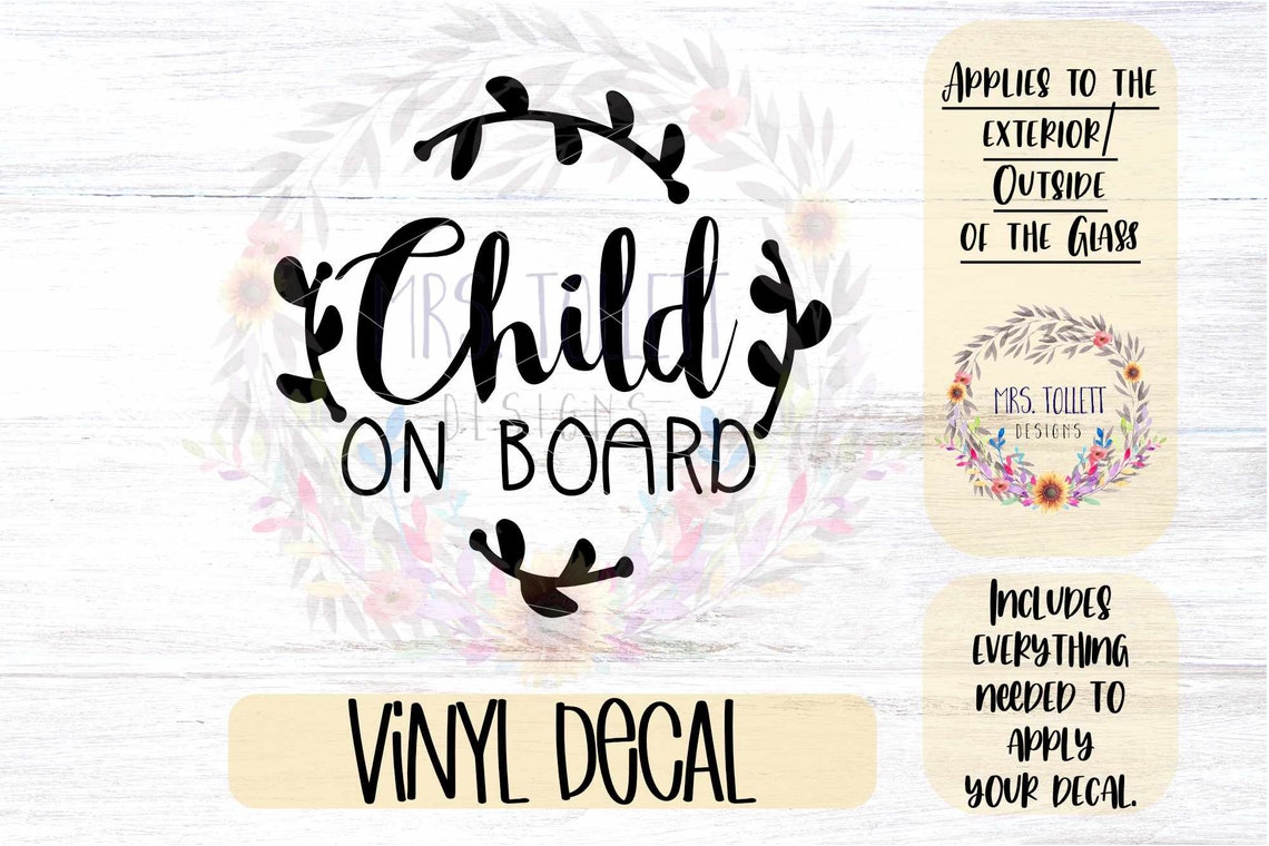 Child on Board Car Decal Baby Car Decal Baby Shower Gift - Etsy
