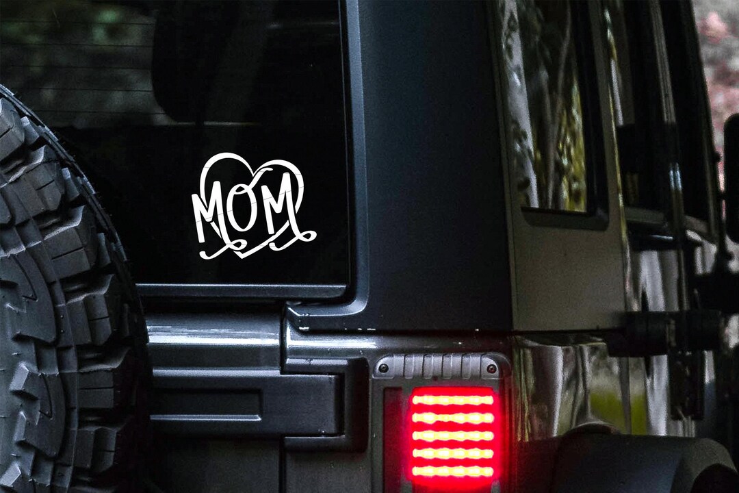 Mom Car Decal, Mom Life, Cute Heart Bumper Sticker, Gift for Mom, Van ...