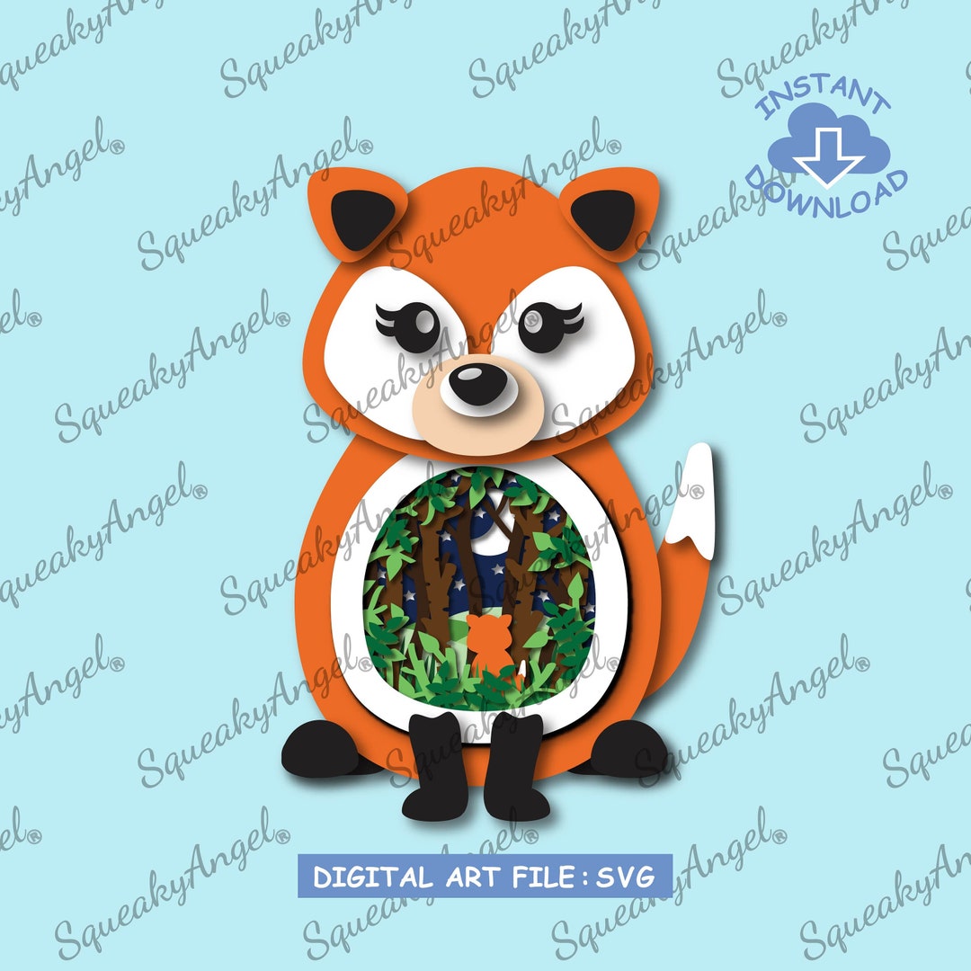 Fox Shadow Box SVG | Fox in the Wood Shaped Shadow Box SVG | Fox Shaped ...
