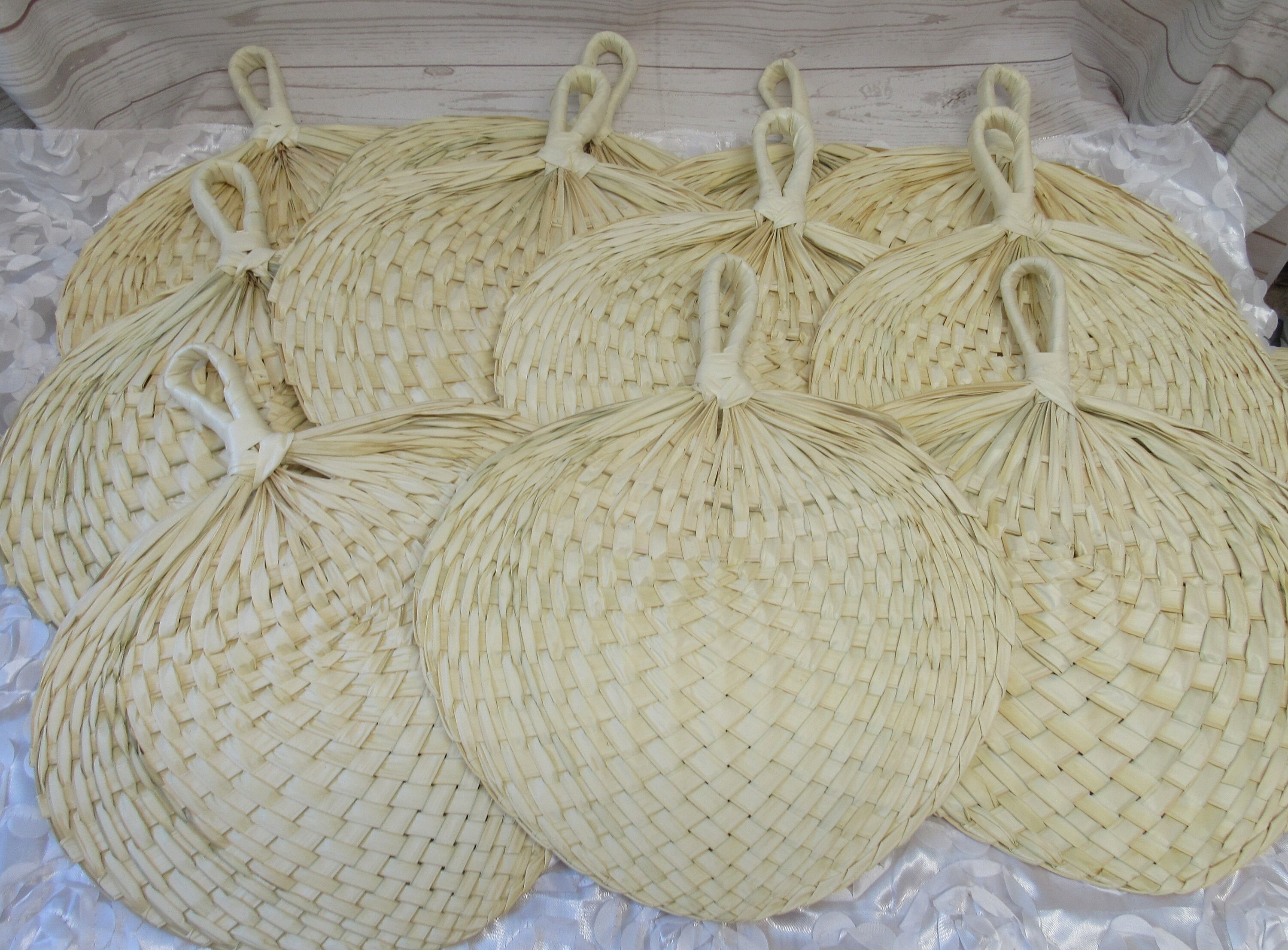 LARGE Palm Leaf Fans 10 Wide Raffia Fans Wedding - Etsy