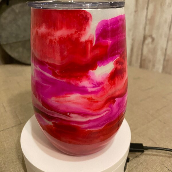 Alcohol Ink Wine Glasses Etsy