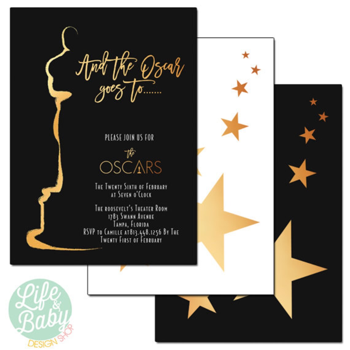 Oscar Party Invitation and the Oscar Goes to Oscars - Etsy Canada