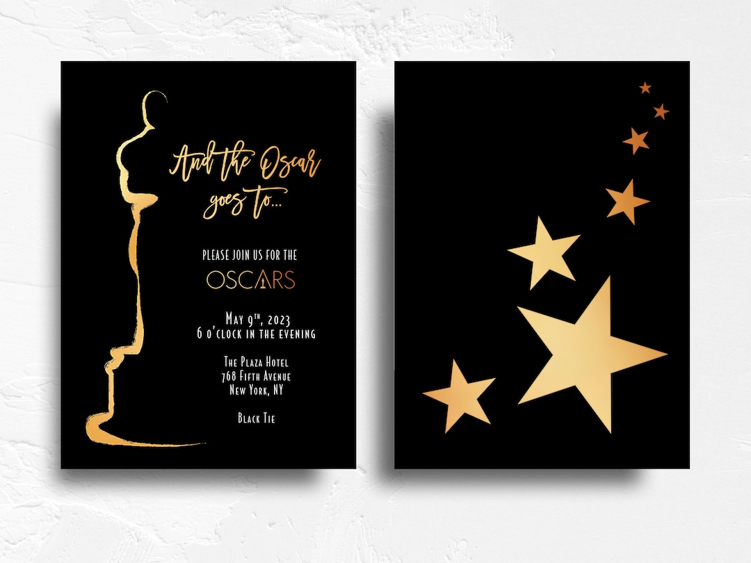 Oscar Party Invitation | and the Oscar Goes to | Oscars Invitation ...