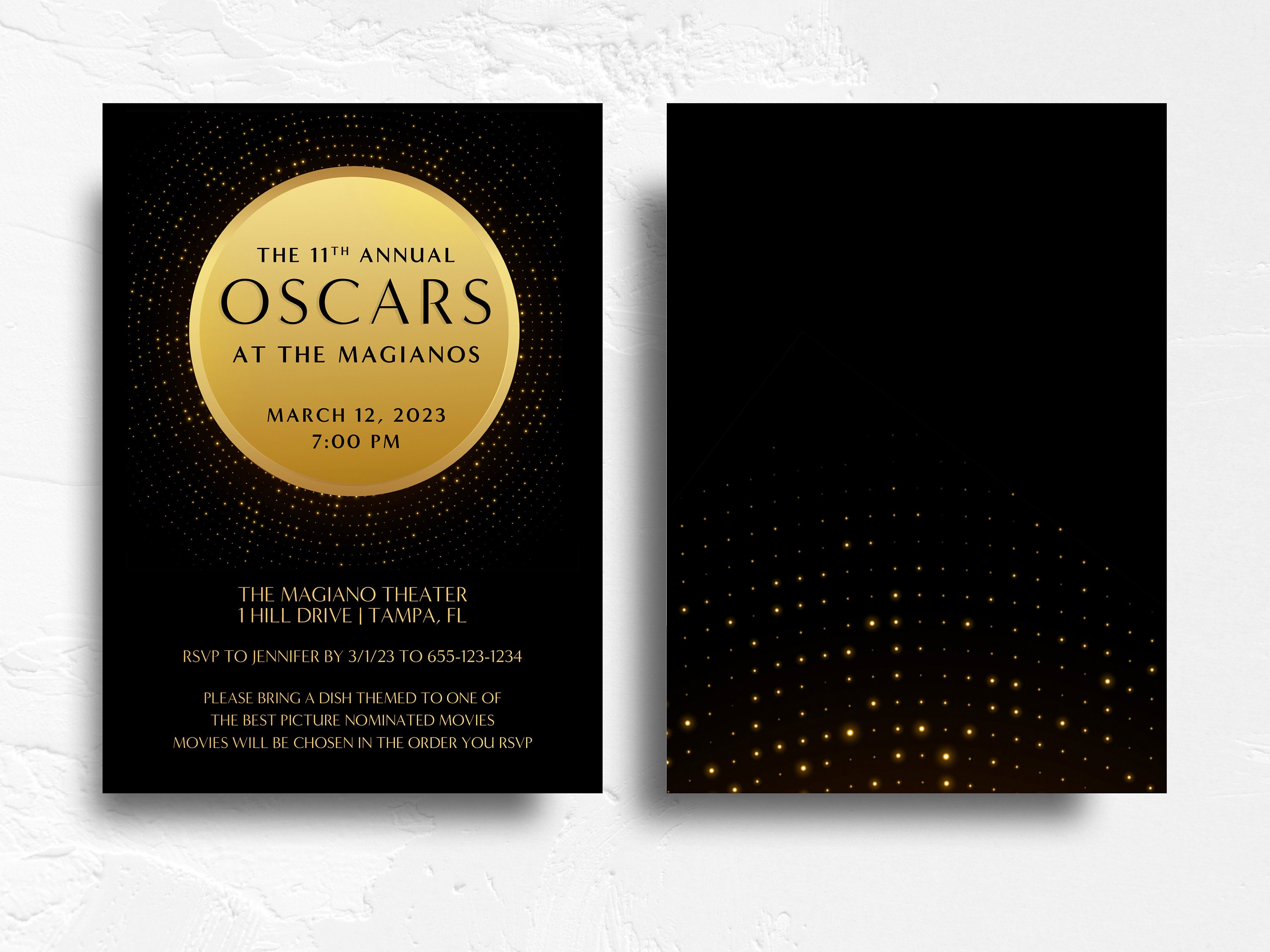 Oscar Party Invitation | Oscar Night | Oscars Invitation | Academy Awards Invitation | the ...