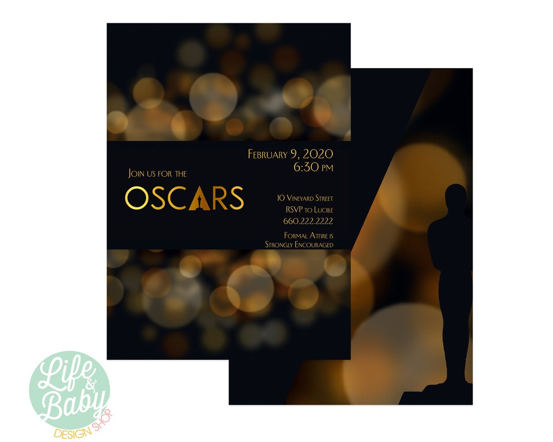 Oscar Party Invitation Oscars Invitation Academy Awards - Etsy