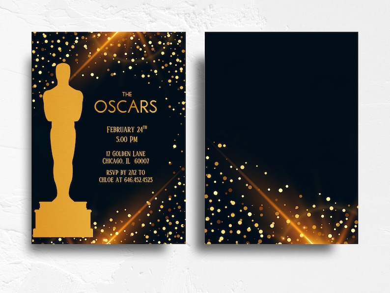 Oscar Party Invitation | Oscar Invitation | Academy Awards Invitation ...